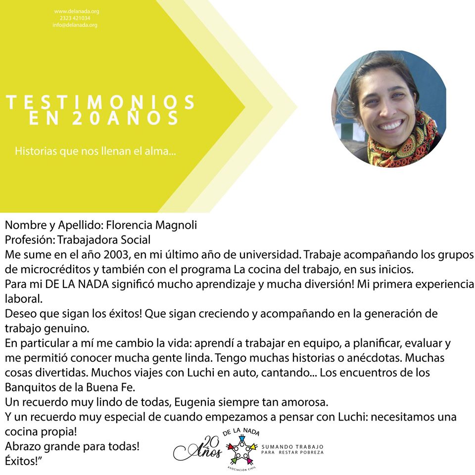 DE LA NADA Asociación Civil - Testimonios