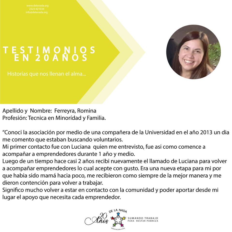 DE LA NADA Asociación Civil - Testimonios